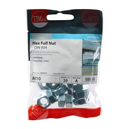 M10 Nuts Pack of 20 | Nuts And Washers