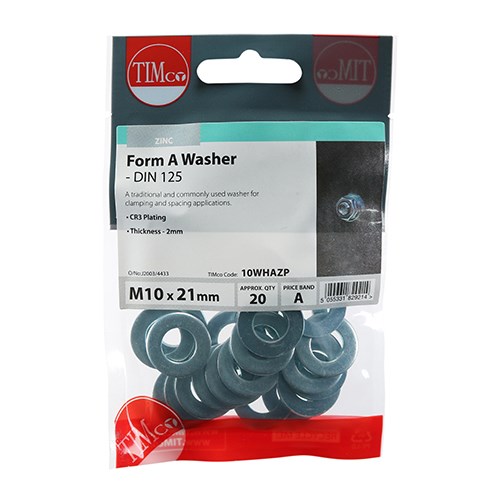 M10 Washers Pack of 20 | Nuts And Washers