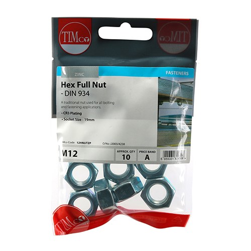 M12 Nuts Pack of 10 | Nuts And Washers